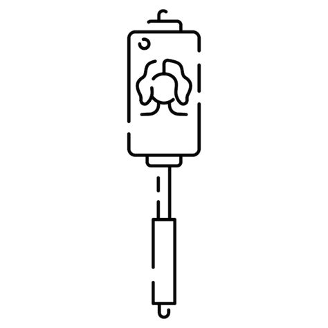 Premium Vector Selfie Vector Line Icon Take A Selfie Photo Cell Phone