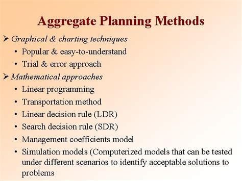 Aggregate Planning 2 Aggregate Planning Aggregate Planning Intermediaterange