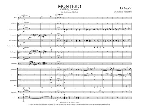 Montero Call Me By Your Name By Lil Nas X Marching Band Digital Sheet Music Sheet Music Plus