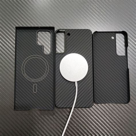 Real Aramid Fiber Case For Samsung Galaxy S22 Ultra For Magsafe Charger