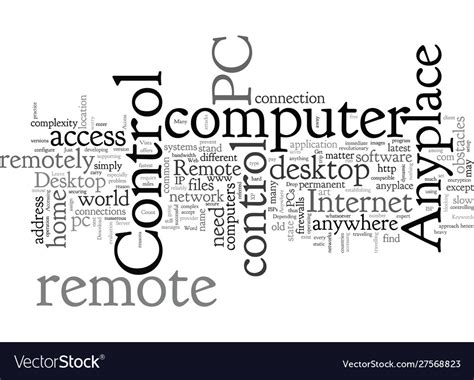 Access Your Pc Remotely From Anywhere In World Vector Image