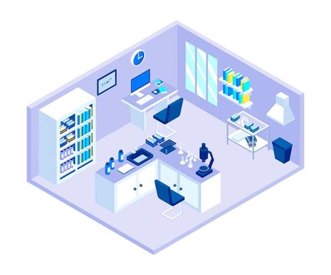 Free Vector Cartoon Laboratory Room With Board