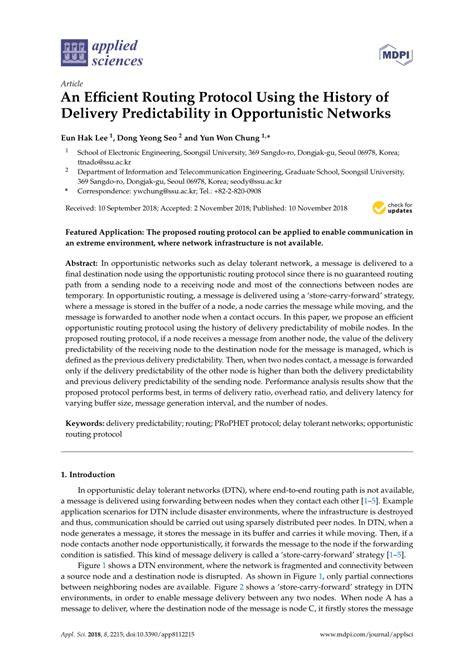 Pdf An Efficient Routing Protocol Using The History Of Delivery