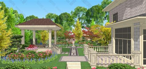 欧式别墅庭院 Sketchup模型sketchup模型库建e室内设计网