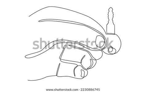 Continuous Line Hand Holding Key Stock Vector Royalty Free 2230886745 Shutterstock