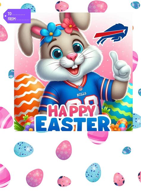 8 X 11 Jumbo Easter Treat Buffalo Bills Style Card Template Digital