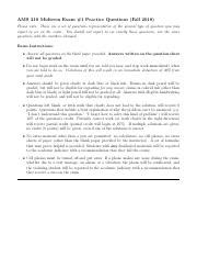 Midterm1 Sample Pdf AMS 210 Midterm Exam 1 Practice Questions Fall
