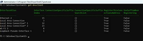 find dns server address using powershell