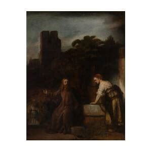 Christ With The Woman Of Samaria Drawing By Rembrandt Fine Art America