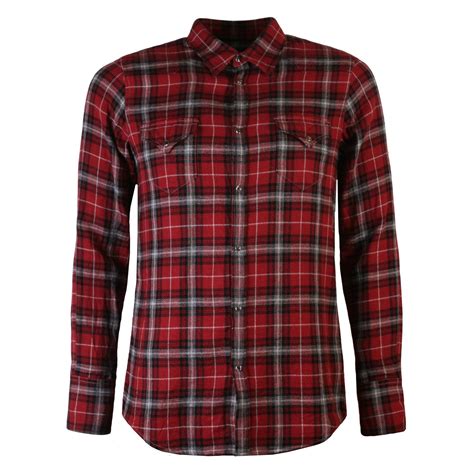 Dsquared² Plaid Flannel Shirt Red For Men Lyst