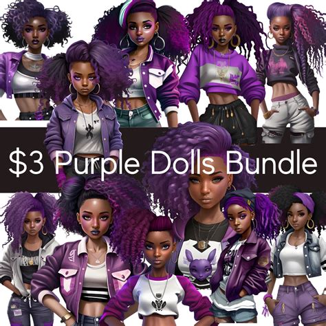 3 Purple Dolls T101 T111 Anikas Kreative Kloset