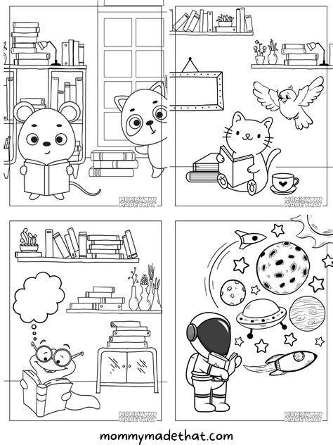 Library Rules Coloring Pages
