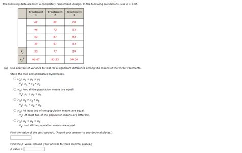 Solved Following Data Are From A Completely Randomized Chegg
