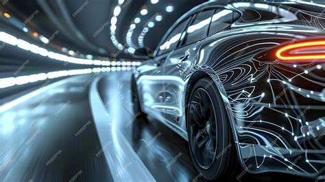 Premium Photo Autonomous Smart Car Scans Road For Safe Navigation