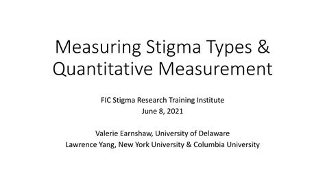 Pdf Measuring Stigma Types And Quantitative Measurement Dokumen Tips