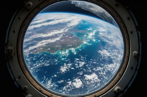 Premium AI Image | NASA provided the space station window view of the ...