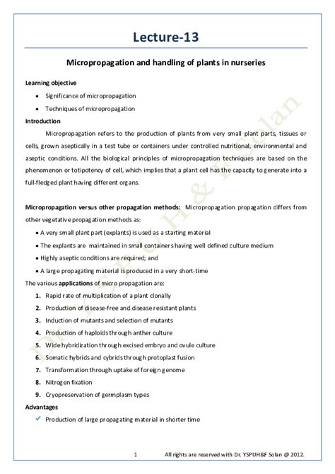 pdf lecture 13 micropropagation and handling of plants in nurseries