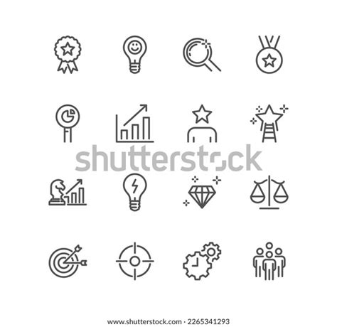 Set Core Values Related Icons Growth Stock Vector Royalty Free 2265341293 Shutterstock