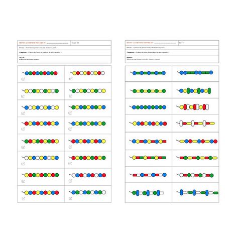 Suivi Perles Gs Niveau Ateliers Autonomes Algorithme Maternelle Hot