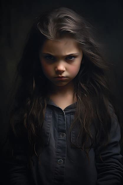 Premium Photo Angry And Cute Young Adorable Girl Looking Mad