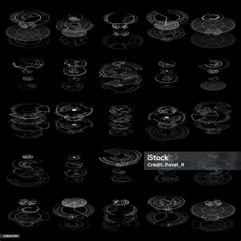 黒の背景に分離された抽象的な Hud 要素のセット高い Guiのベクターアート素材や画像を多数ご用意 Gui Hud表示 つながり