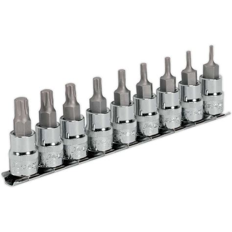 Sealey 9 Piece 38 Drive Torx Plus Socket Bit Set Socket Sets