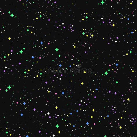 Dark Nights Sky With Multicolored Stars Abstract Simple Vector