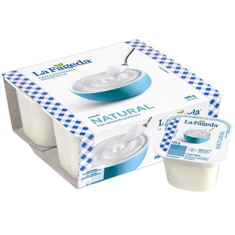 Yogur Natural Sin Gluten Pack 4 Unidades 125 G LA FAGEDA