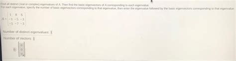 solved find at distinct real or conplex eigenvalues of a
