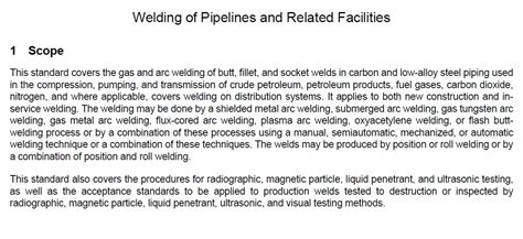 استاندارد Api 1104 جوشکاری خطوط لوله و تاسیسات مرتبط جوشکاری خطوط لوله