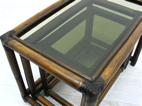 Rattan Nesting Tables Set Of 3 For Sale At Pamono