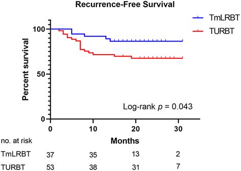 The K M Curve Of Recurrence Free Survival Of The Patients Who Underwent