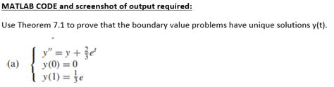 Solved MATLAB CODE And Screenshot Of Output Required Use Chegg