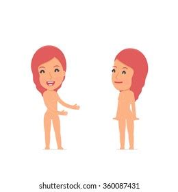 Funny Character Naked Female Introduces His Stock Vector Royalty Free Shutterstock