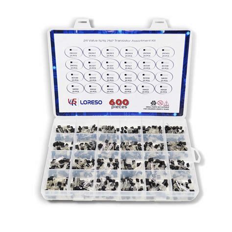 Lsr Loreso Transistor Assortment Kit Box By Loreso 600 Piece 24 Value
