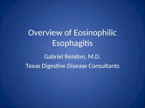 Ppt Overview Of Eosinophilic Esophagitis Pdfslide Net