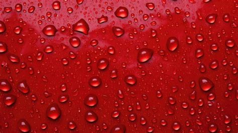 Premium Photo The Background Of Raindrops Is In Red Color