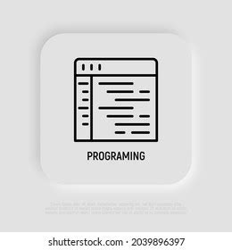 Programming Coding Web Development Thin Line Stock Vector Royalty Free