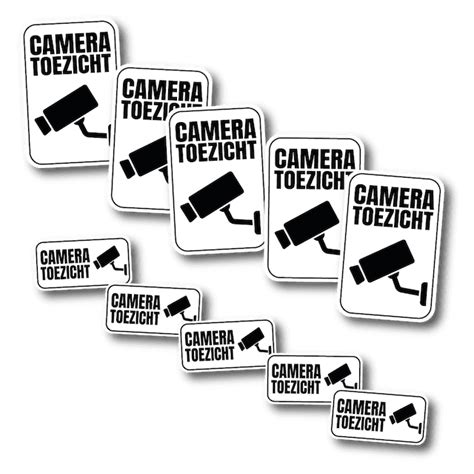 Camera Toezicht Stickers X Wit Beveiligingssticker Nl