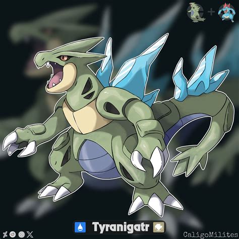 Fusion Tyranitar And Feraligatr Pokemon Fakemon By Caligomilites On