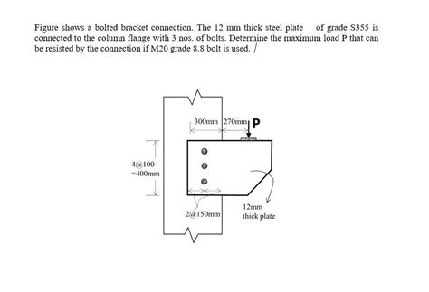 Solved Figure Shows A Bolted Bracket Connection The 12 Mm