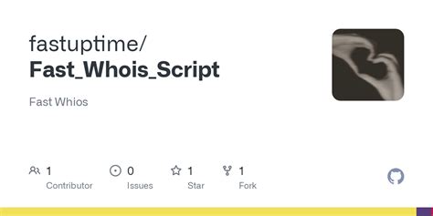 Fastwhoisscriptpackagejson At Main · Fastuptimefastwhoisscript