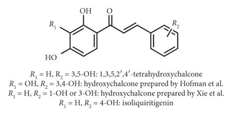 Structures Of Hydroxychalcones With Xo Inhibitory Activity And