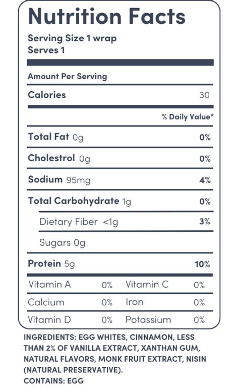 Egglife Sweet Cinnamon Egg White Wraps Egglife Foods Inc