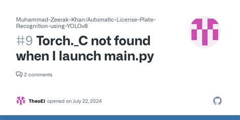 Torchc Not Found When I Launch Mainpy · Issue 9 · Muhammad Zeerak Khanautomatic License