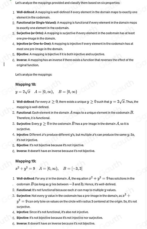 Solved Classify The Given Mapping Yato B By Checking Its 6 Properties