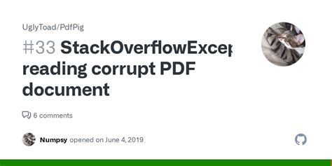 Stackoverflowexception Reading Corrupt Pdf Document · Issue 33