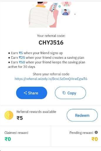 Chyj516 Wizely Referral Code Signup And Earn Upto ₹3000 ₹80 Per