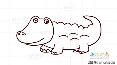 物简笔画图片大全，画鳄鱼简笔画，线稿和上色大全 搜狐大视野 搜狐新闻