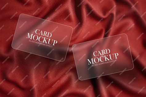 Premium Psd Two Colorful Glass Morphism Effect Business Card Mockup Design